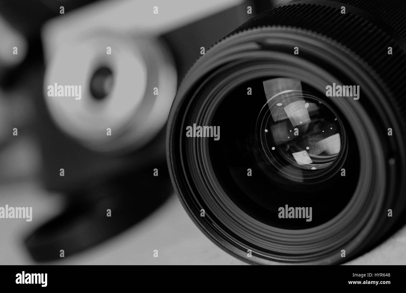 monochrome lens flare object Stock Photo - Alamy