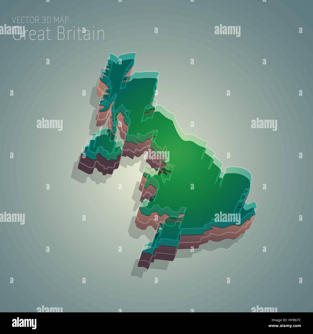 vector 3d map illustration of GREAT BRITAIN Stock Vector Image & Art ...