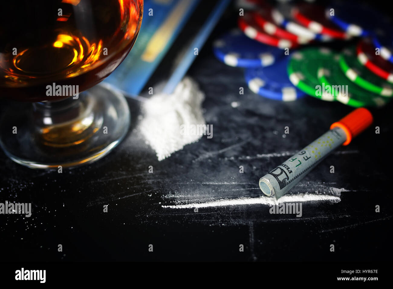 vacation table with party brandy alcohol glass drug Stock Photo - Alamy