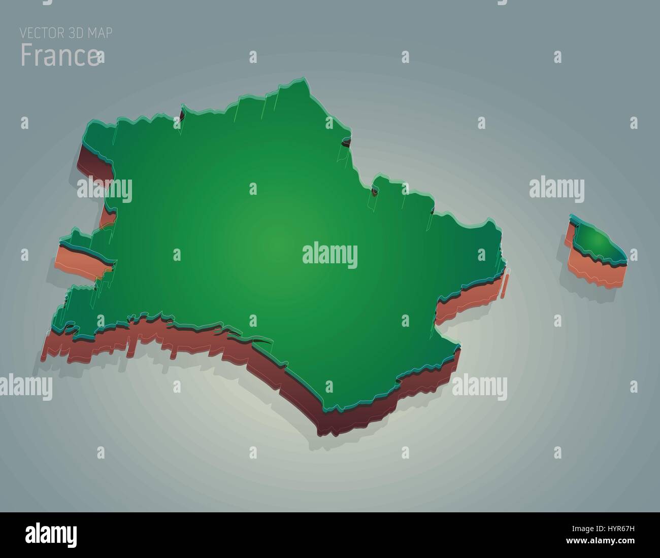 vector 3d map illustration of FRANCE Stock Vector Image & Art - Alamy