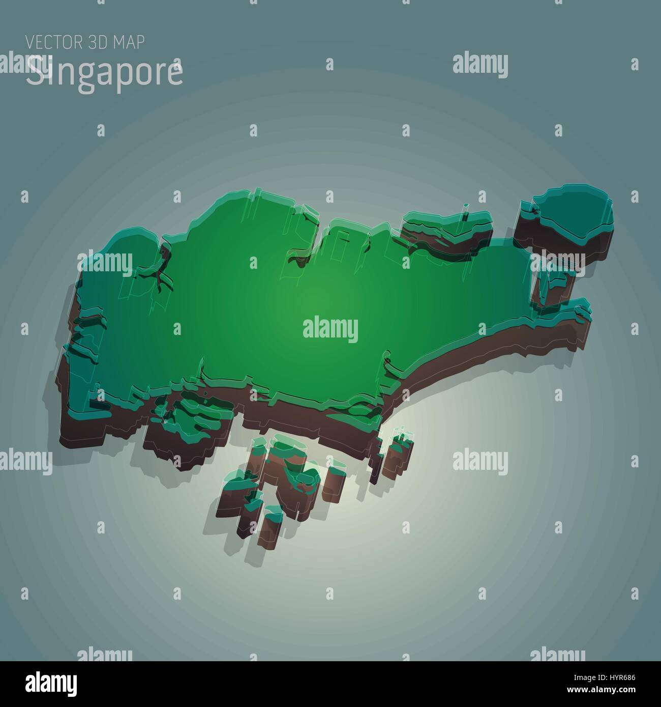vector 3d map illustration of SINGAPORE Stock Vector Image & Art - Alamy