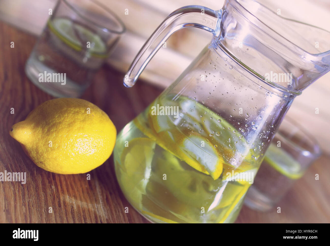 fresh Lemonade in glass lemon Stock Photo - Alamy