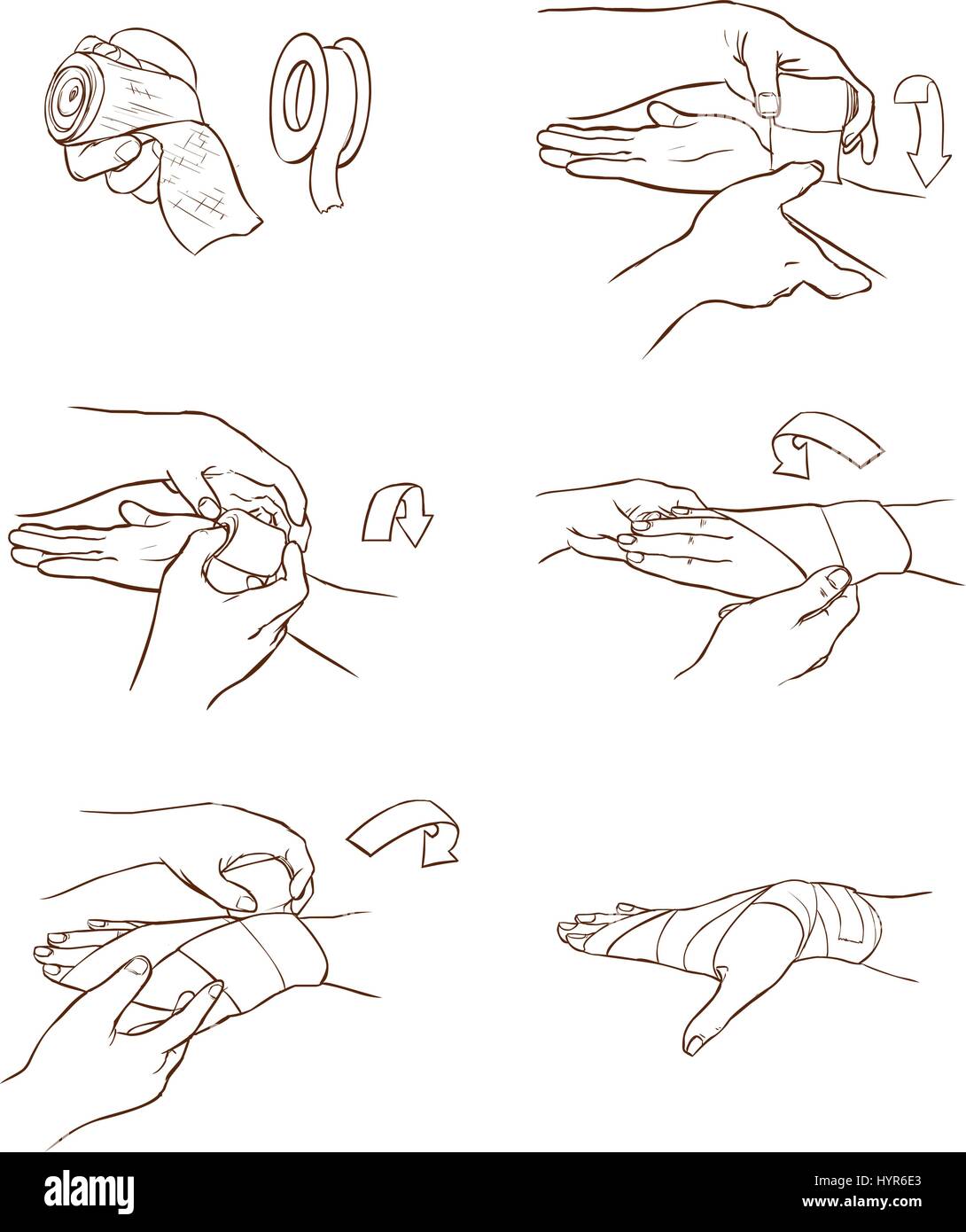 white backround Vector illustration of a hand bandage Stock Vector ...