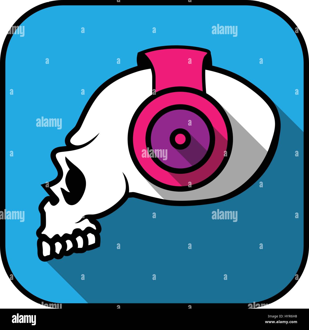 Vector creative Dj Skull illustration Side View Stock Vector Image ...