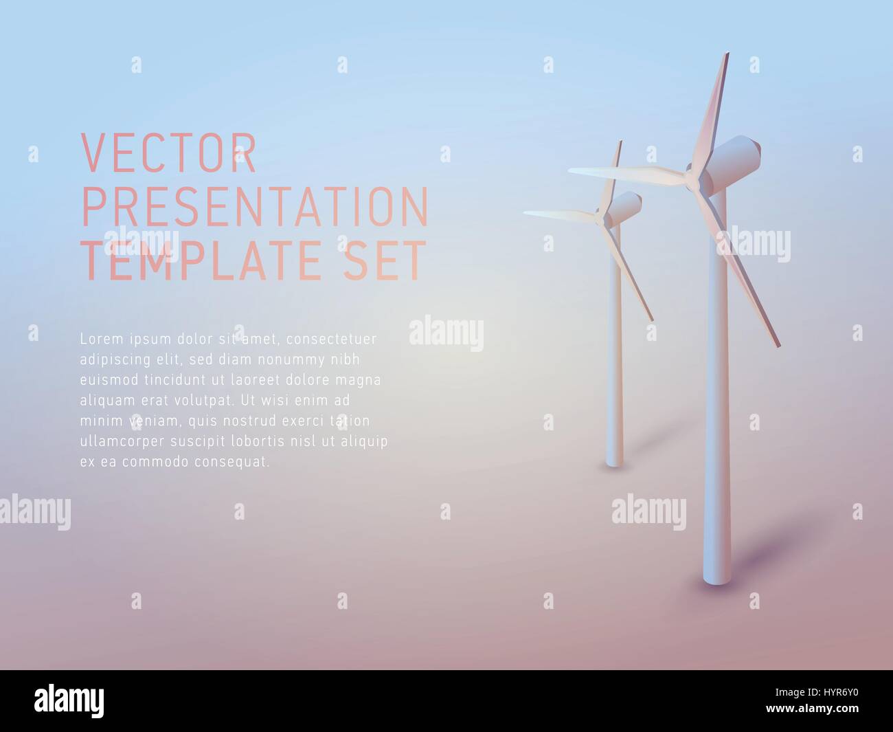 vector 3d business theme presentation template set Stock Vector Image ...
