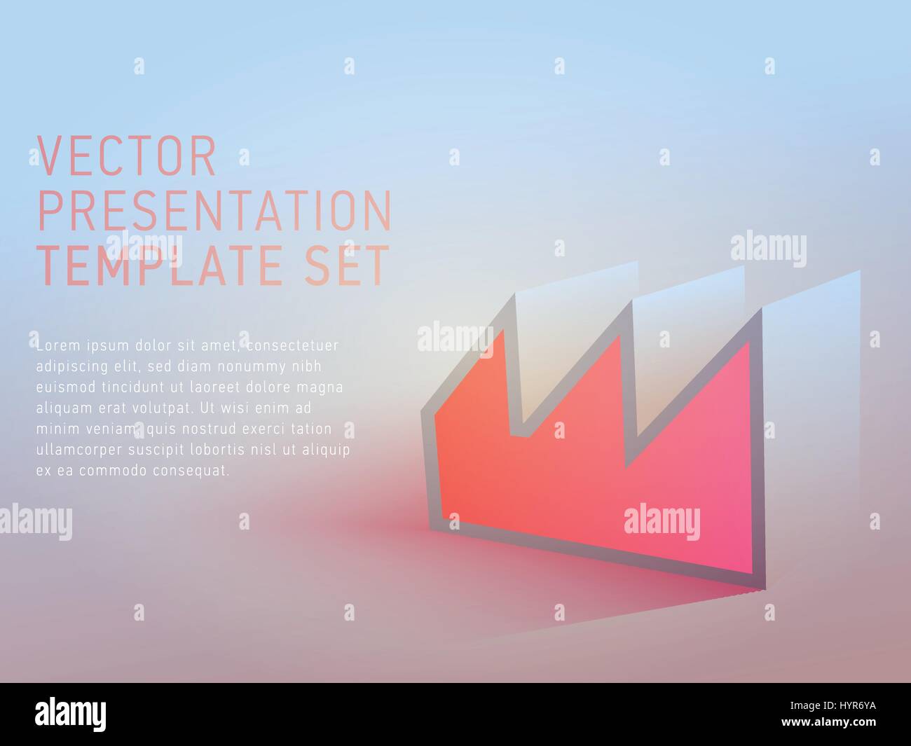 vector 3d business theme presentation template set Stock Vector Image ...
