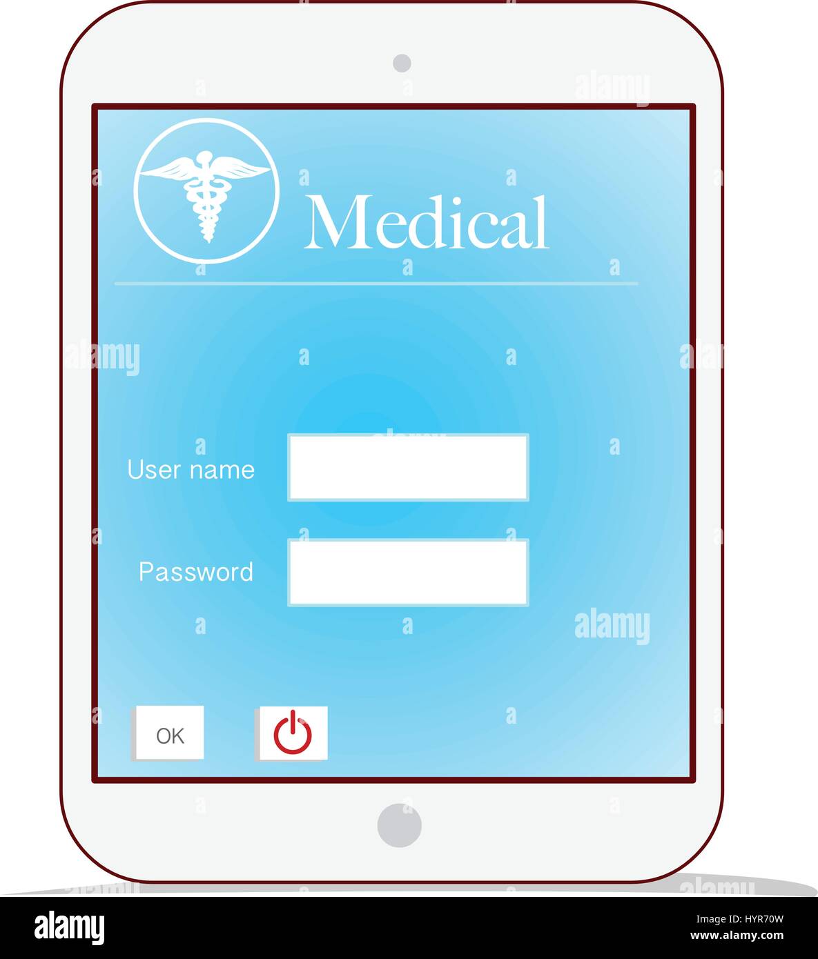 modern tablet computer and virtual interface as medical concept Stock ...