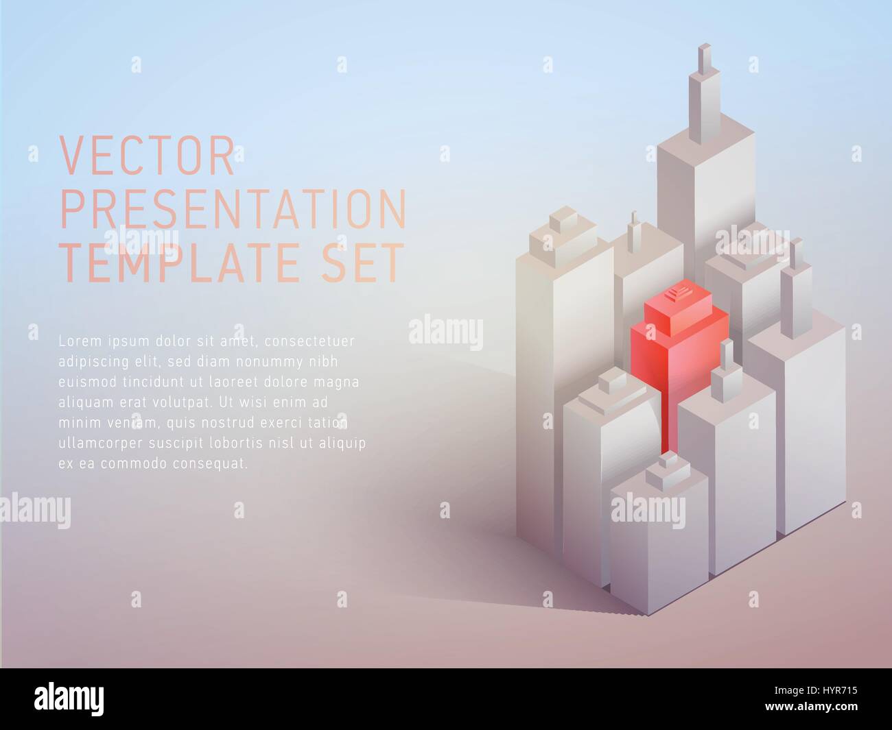 vector 3d business theme presentation template set Stock Vector Image ...