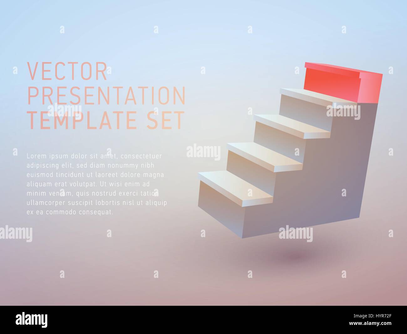 vector 3d business theme presentation template set Stock Vector Image ...