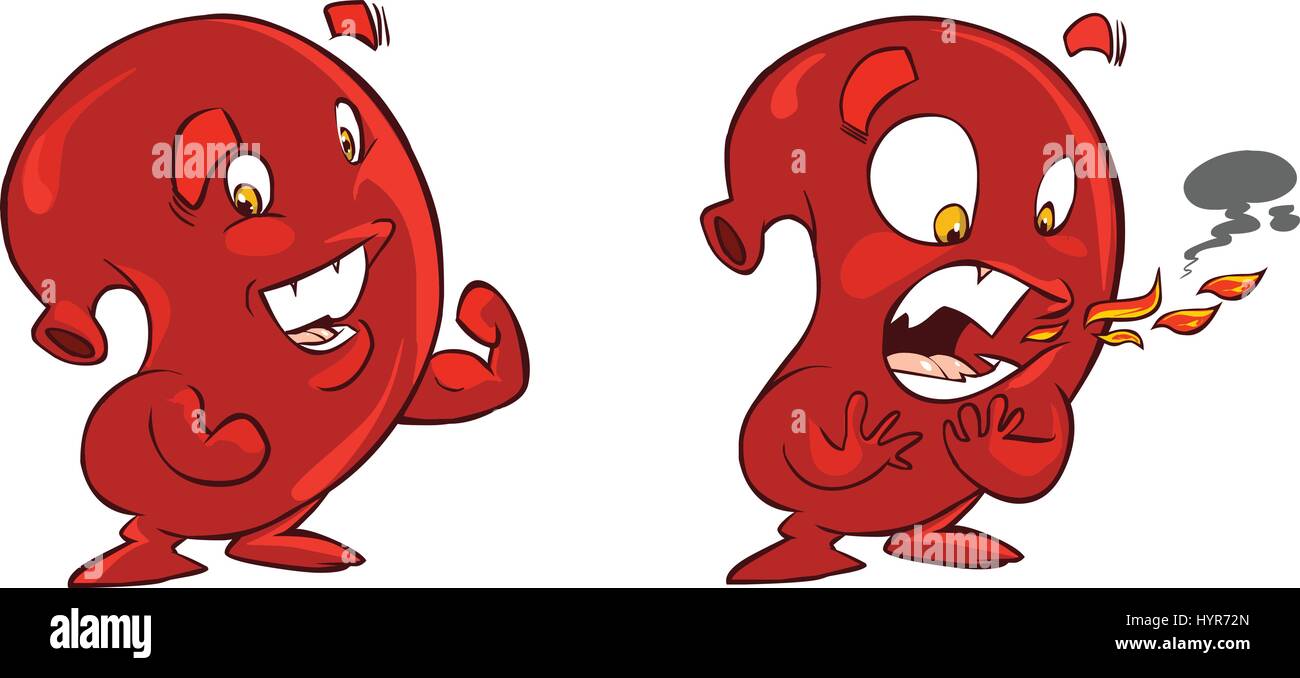 white background vector illustration of a heartburn Stock Vector Image ...