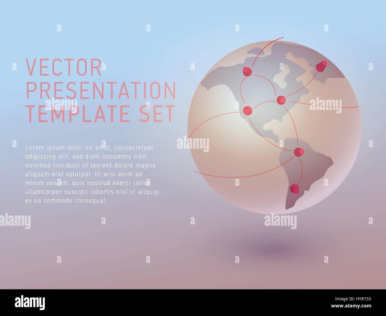 vector 3d business theme presentation template set Stock Vector Image ...