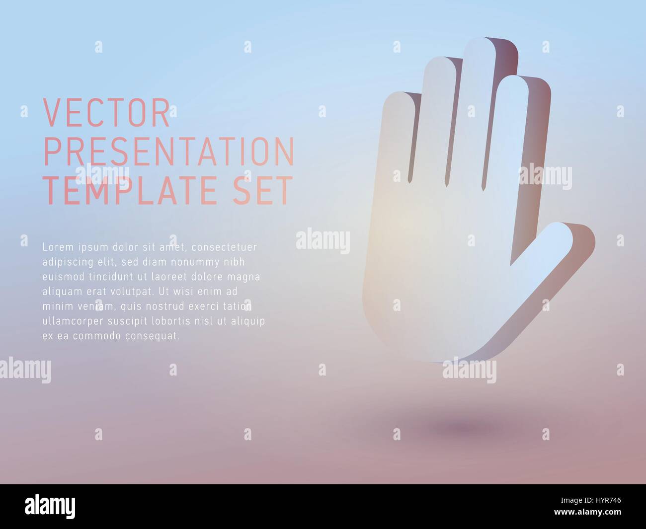 vector 3d business theme presentation template set Stock Vector Image ...