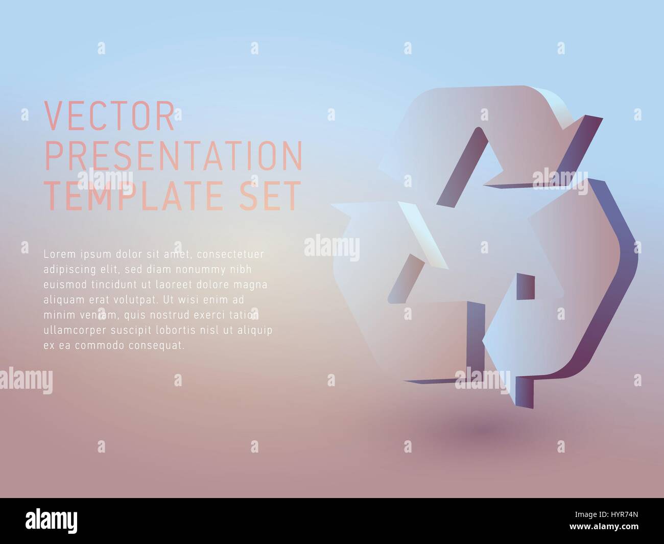 vector 3d business theme presentation template set Stock Vector Image ...