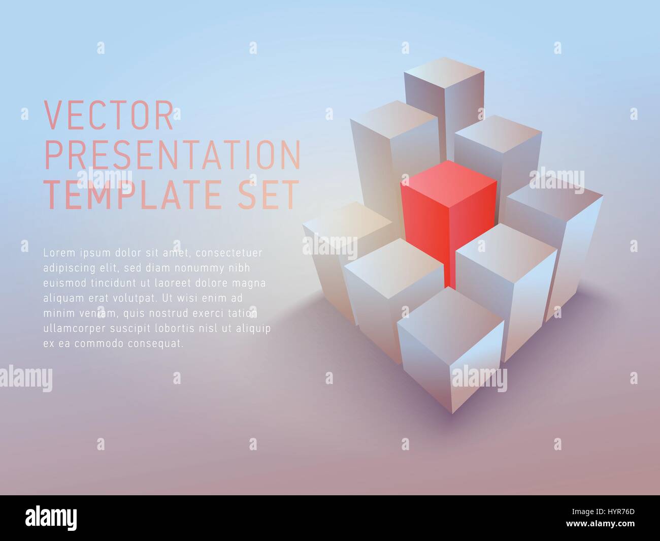 vector 3d business theme presentation template set Stock Vector Image ...