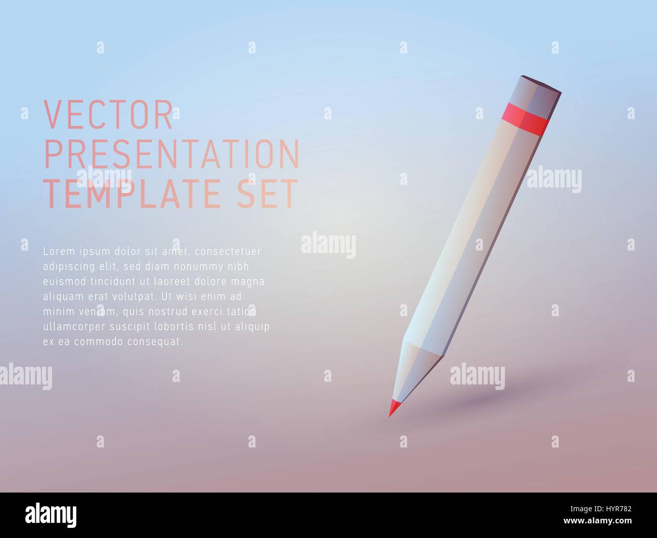 vector 3d business theme presentation template set Stock Vector Image ...