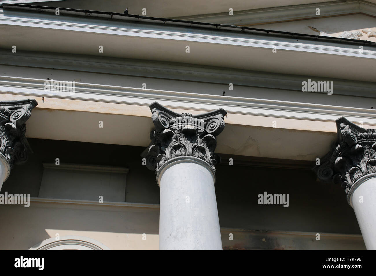 part of old abandoned column building Stock Photo - Alamy