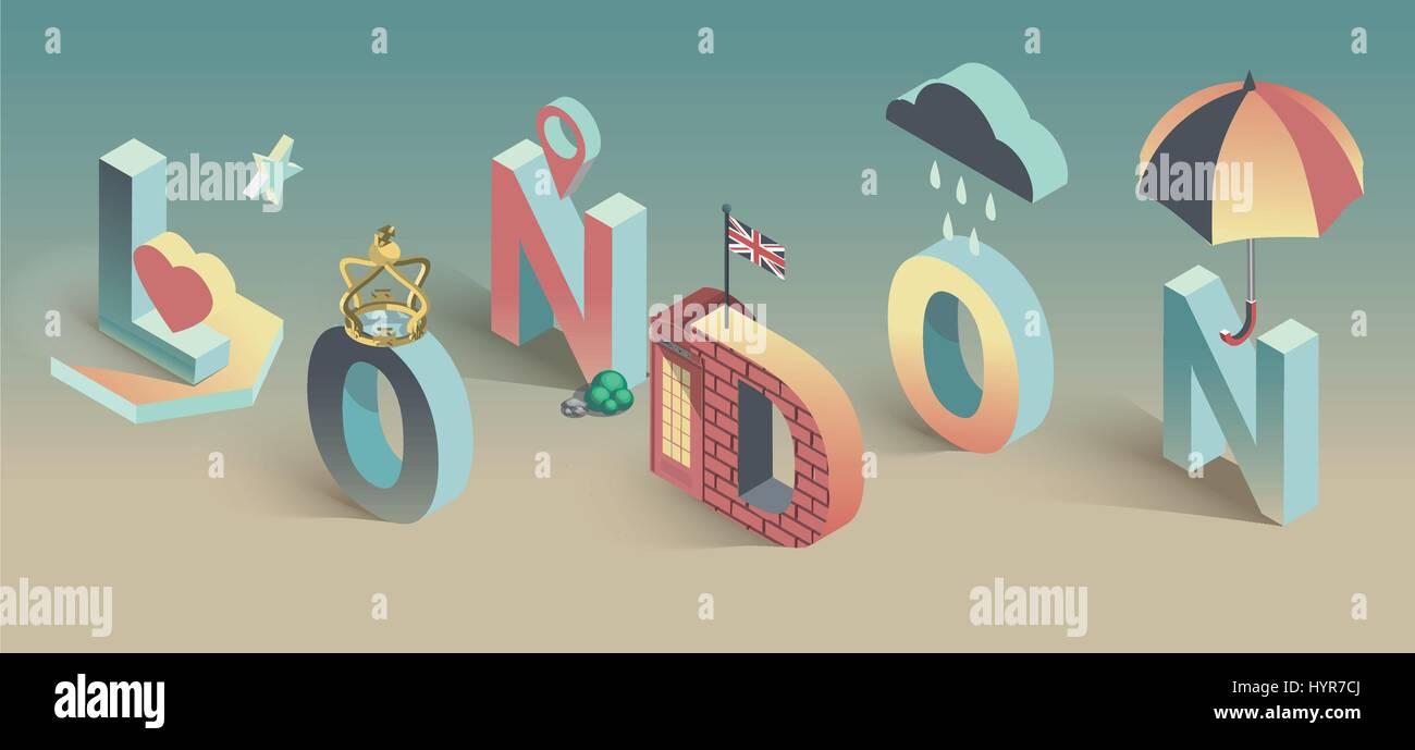 3d isometric vector london city hi-res stock photography and images - Alamy