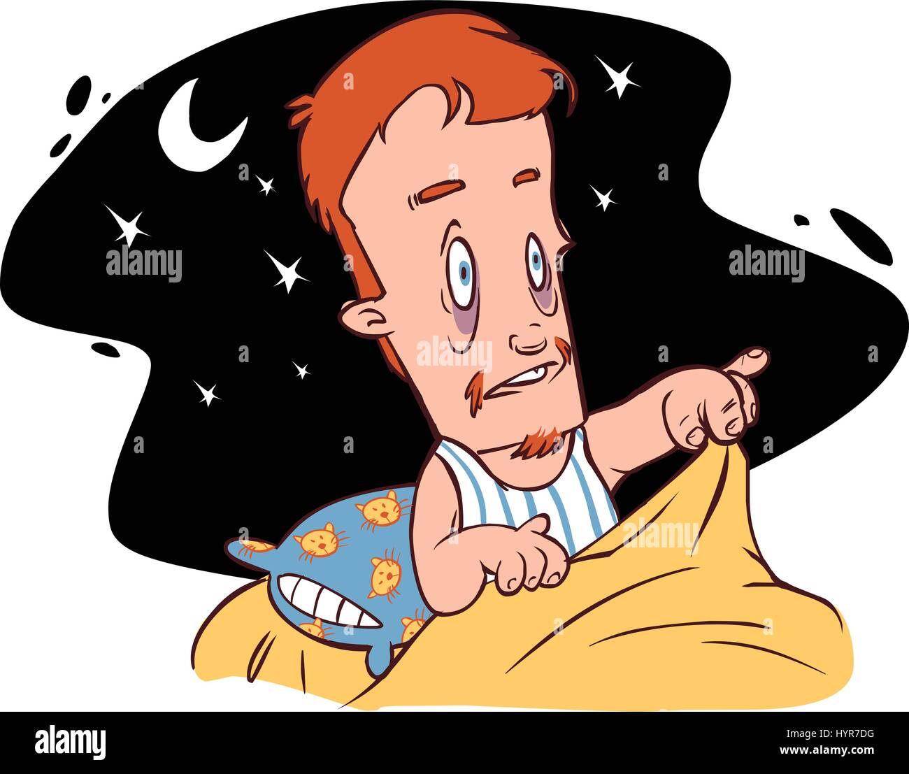 white background vector illustration of a insomnia Stock Vector Image ...