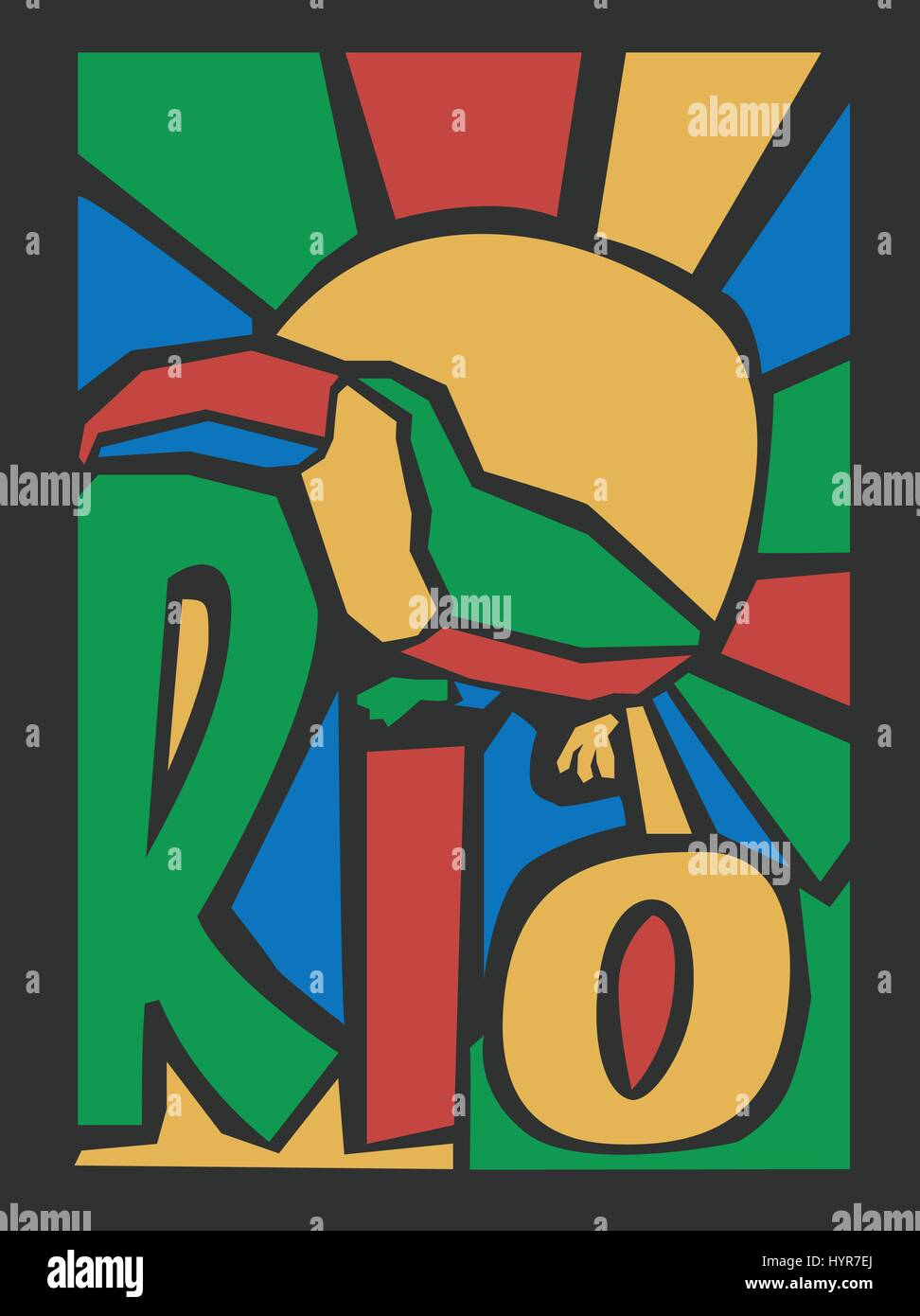 typographic vector touristic hand drawn rio city poster Stock Vector ...