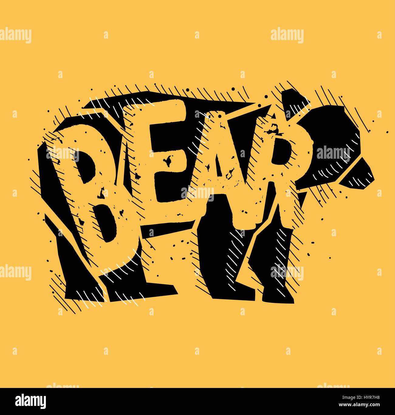 vector cubic style bear illustration with typography Stock Vector Image ...