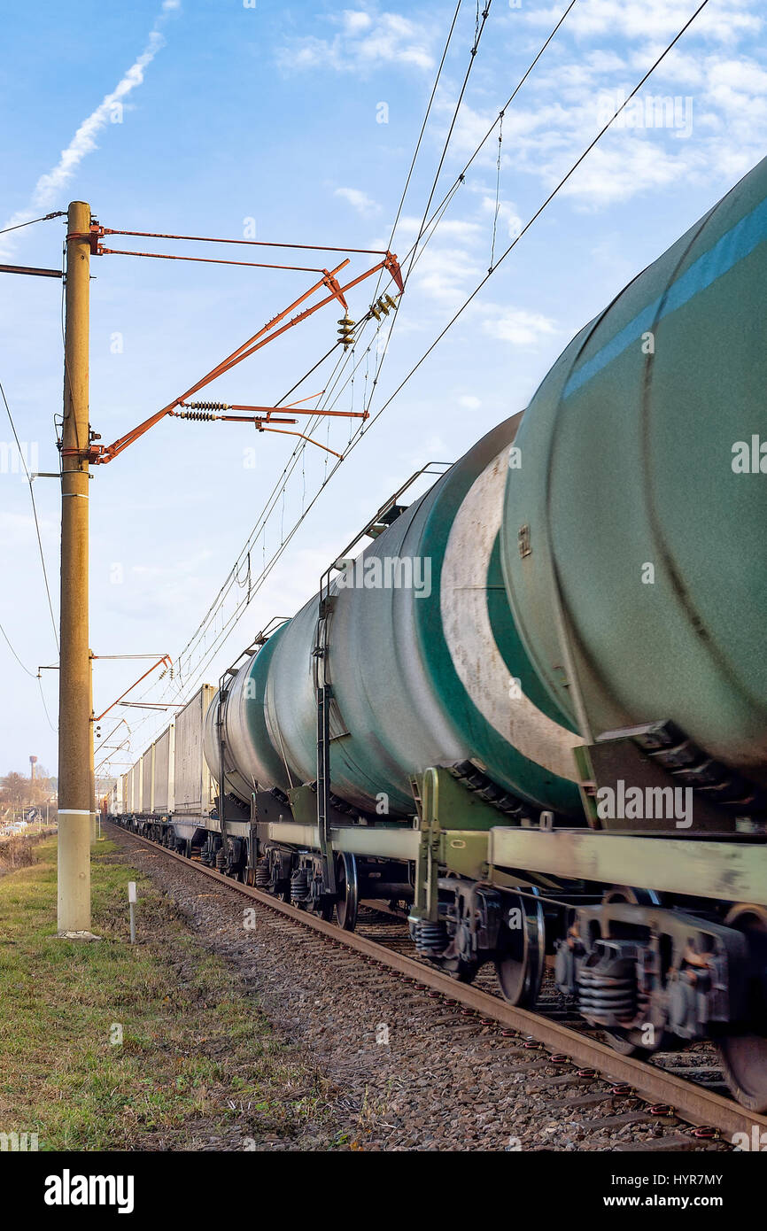 Train wagon on the railings Stock Photo - Alamy