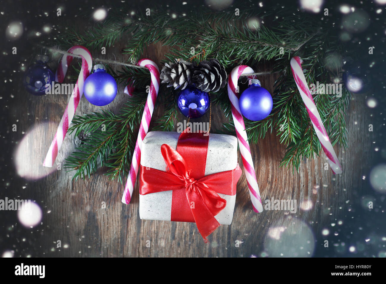 Candy Sticks Christmas ball ornament Stock Photo - Alamy