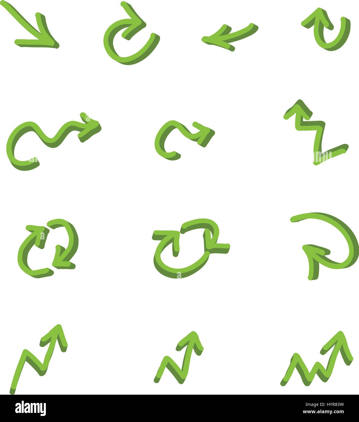 3d Hand Drawn Arrow Sketches various views Stock Vector Image & Art - Alamy