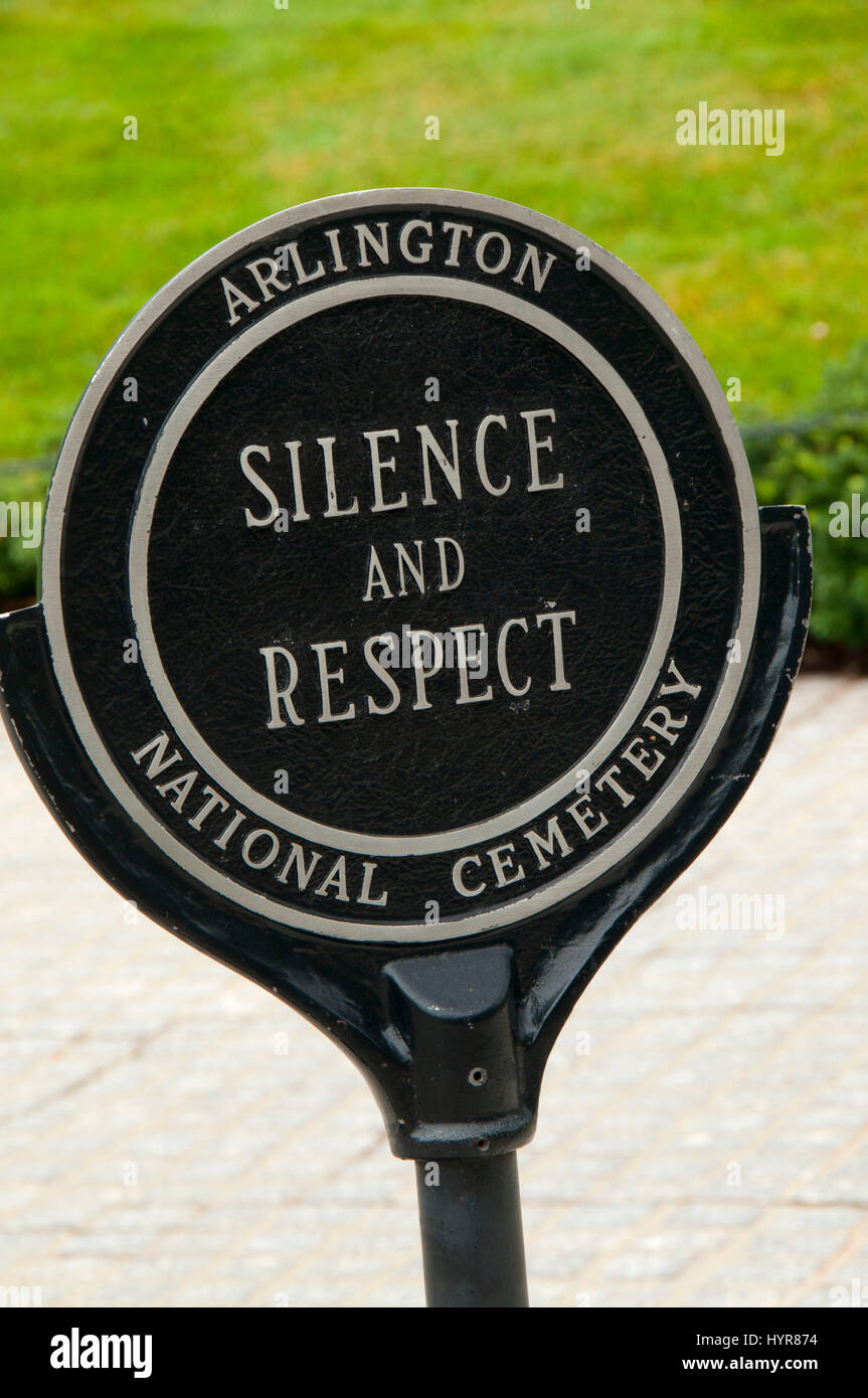 Silence respect sign arlington national hi-res stock photography and ...