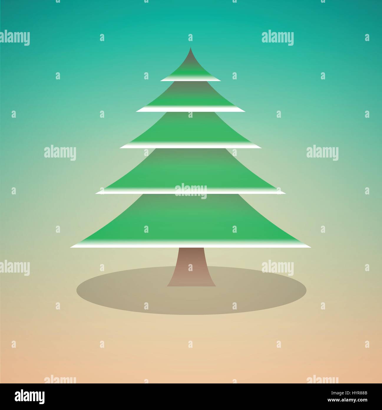 vector flat style colored illustration pine tree Stock Vector Image ...