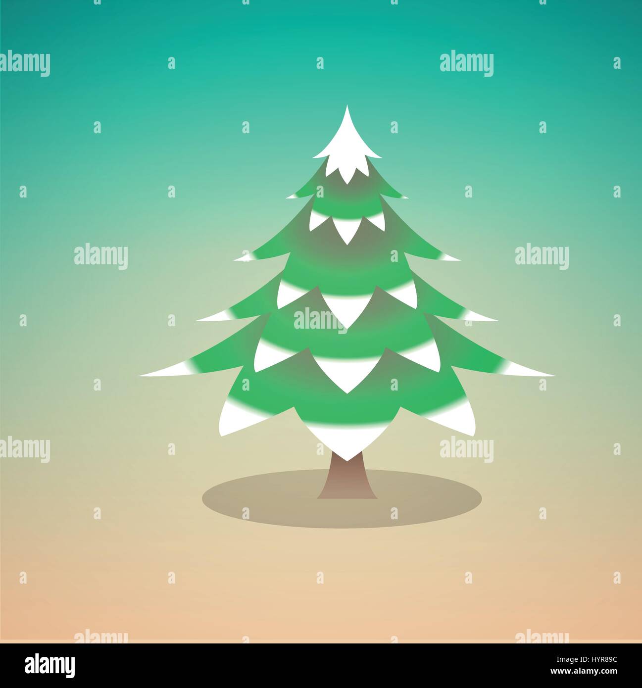 vector flat style colored illustration pine tree Stock Vector Image ...