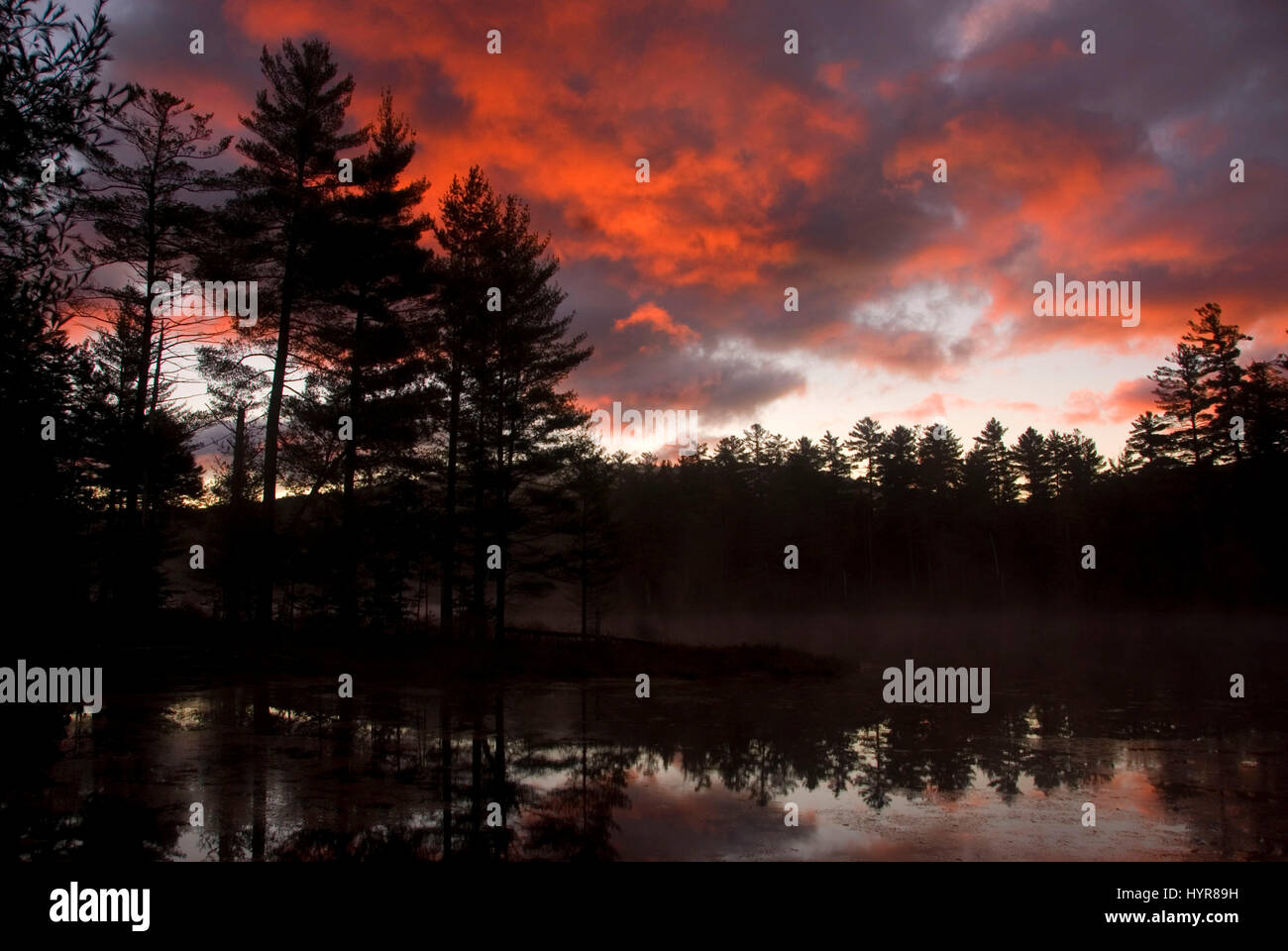 Lowell Lake sunrise, Lowell Lake State Park, Vermont Stock Photo - Alamy