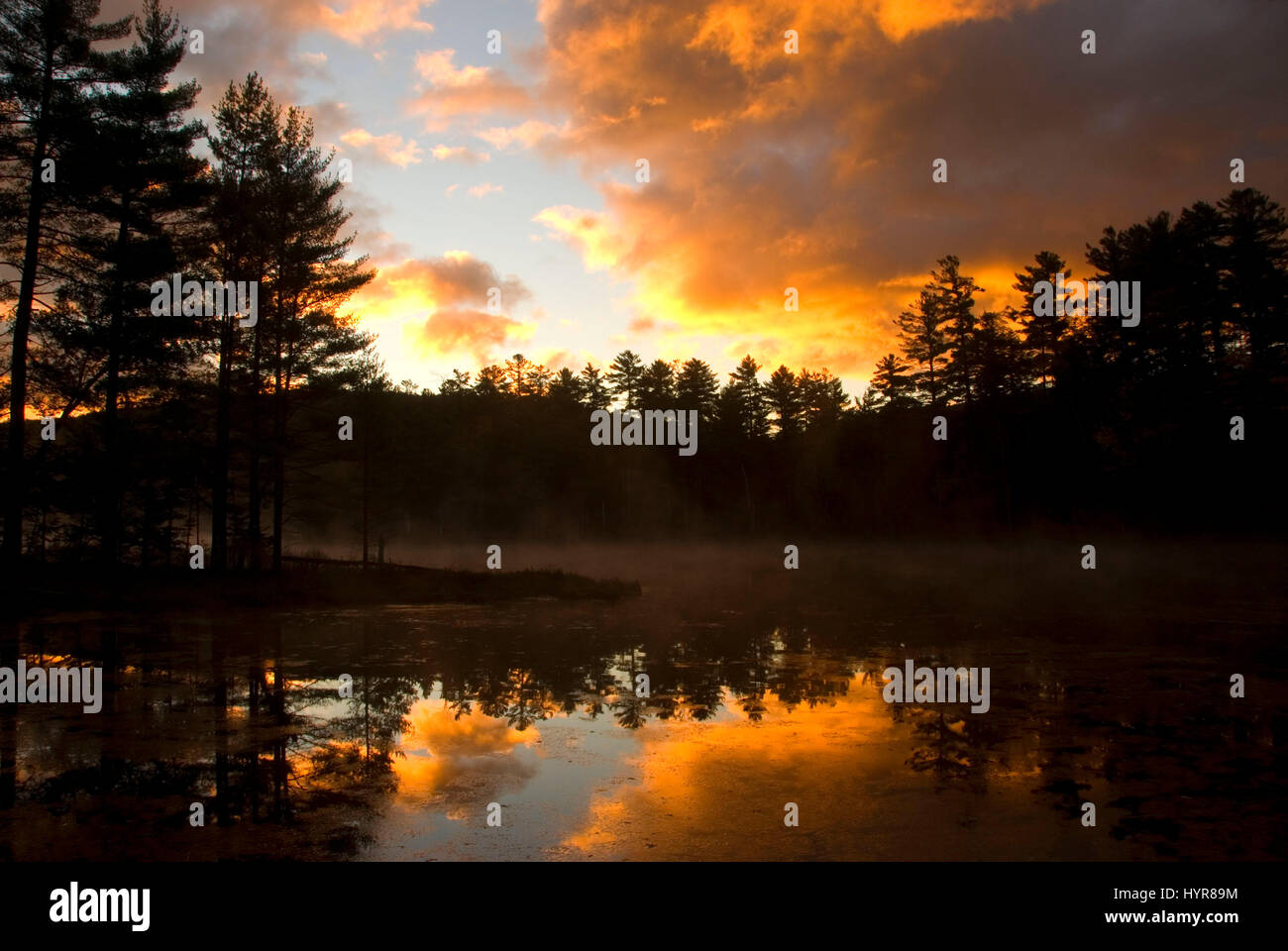 Lowell Lake sunrise, Lowell Lake State Park, Vermont Stock Photo - Alamy