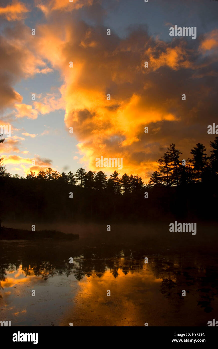 Lowell Lake sunrise, Lowell Lake State Park, Vermont Stock Photo - Alamy
