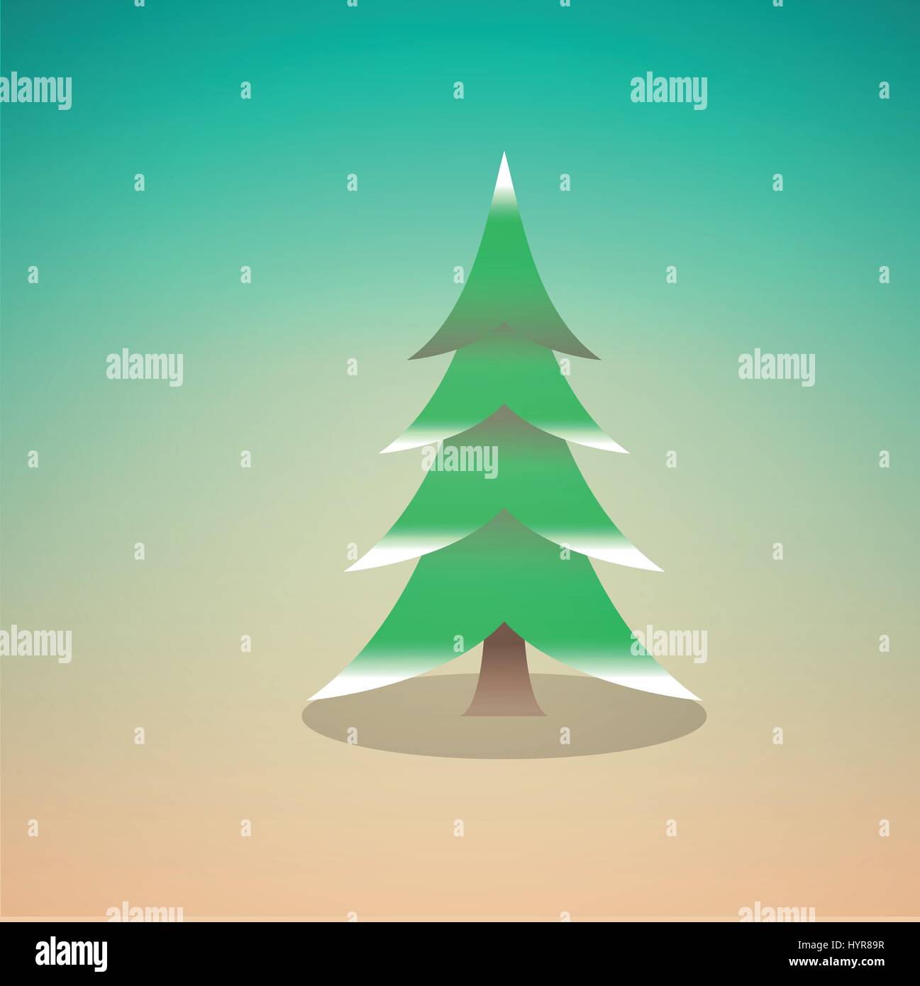 vector flat style colored illustration pine tree Stock Vector Image ...