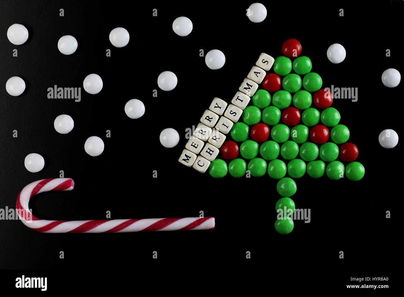 christmas tree shape candy background Stock Photo - Alamy