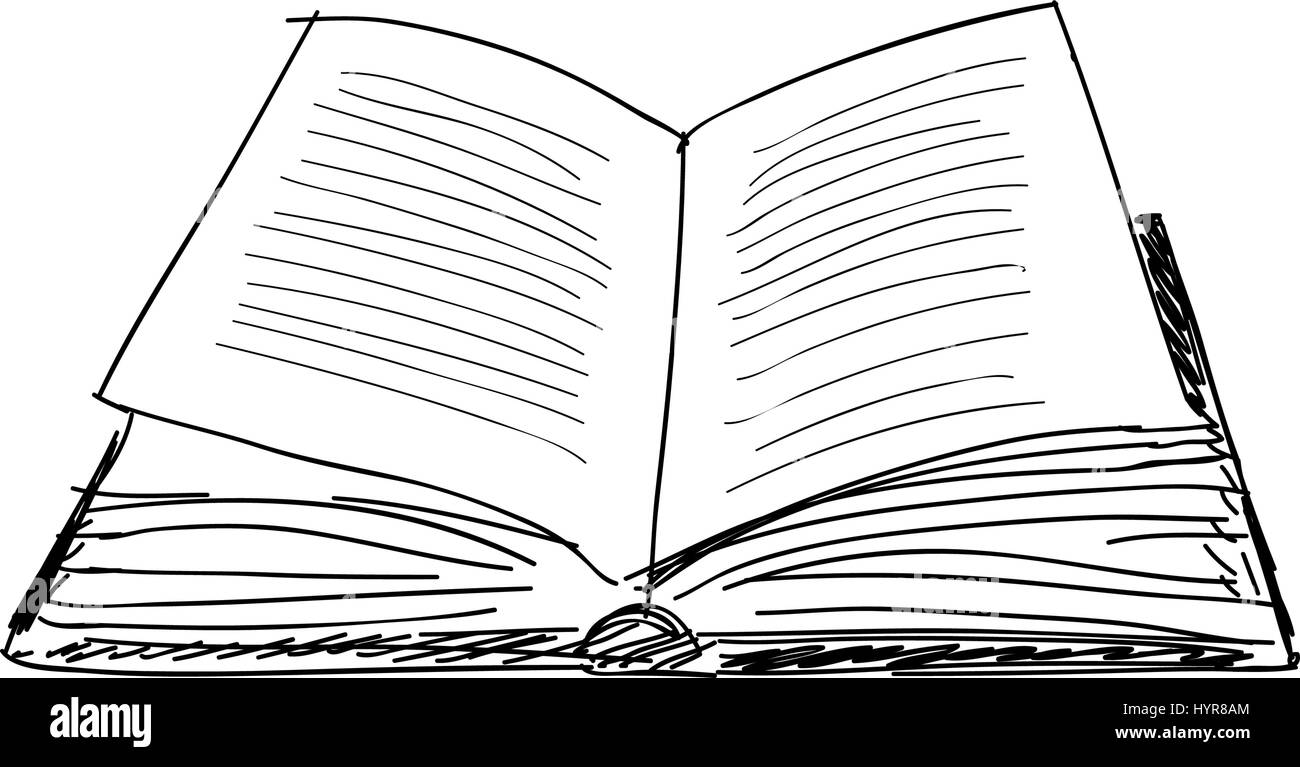 vector sketch hand drawing old book illustration Stock Vector Image ...