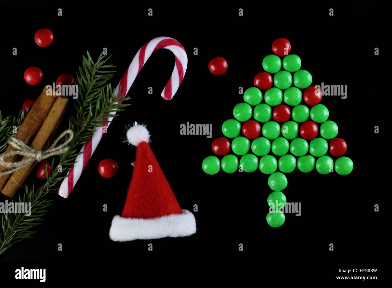 christmas tree shape candy background Stock Photo - Alamy