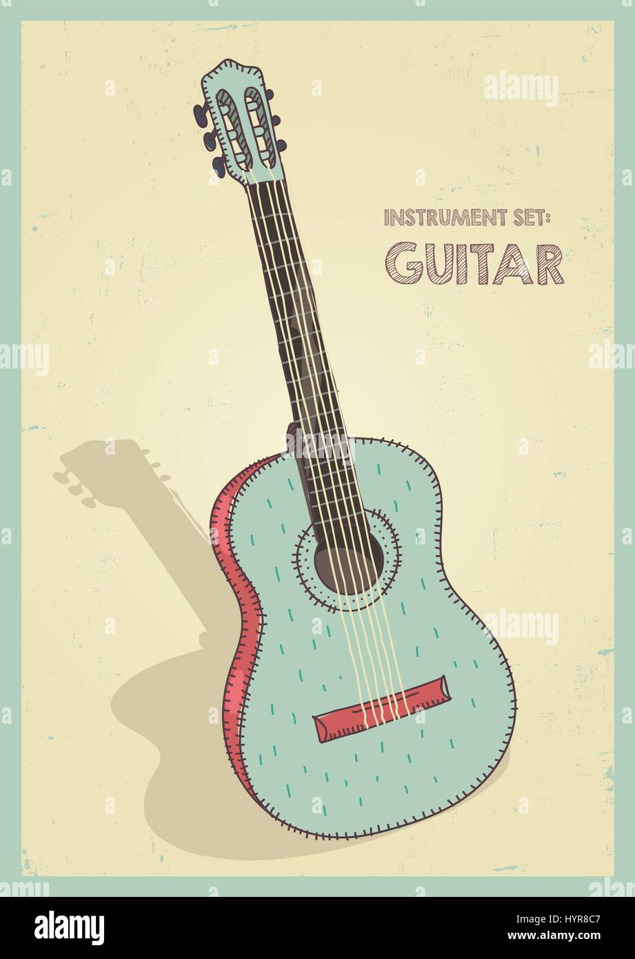 vector hand drawing colored violin or viola illustration Stock Vector ...