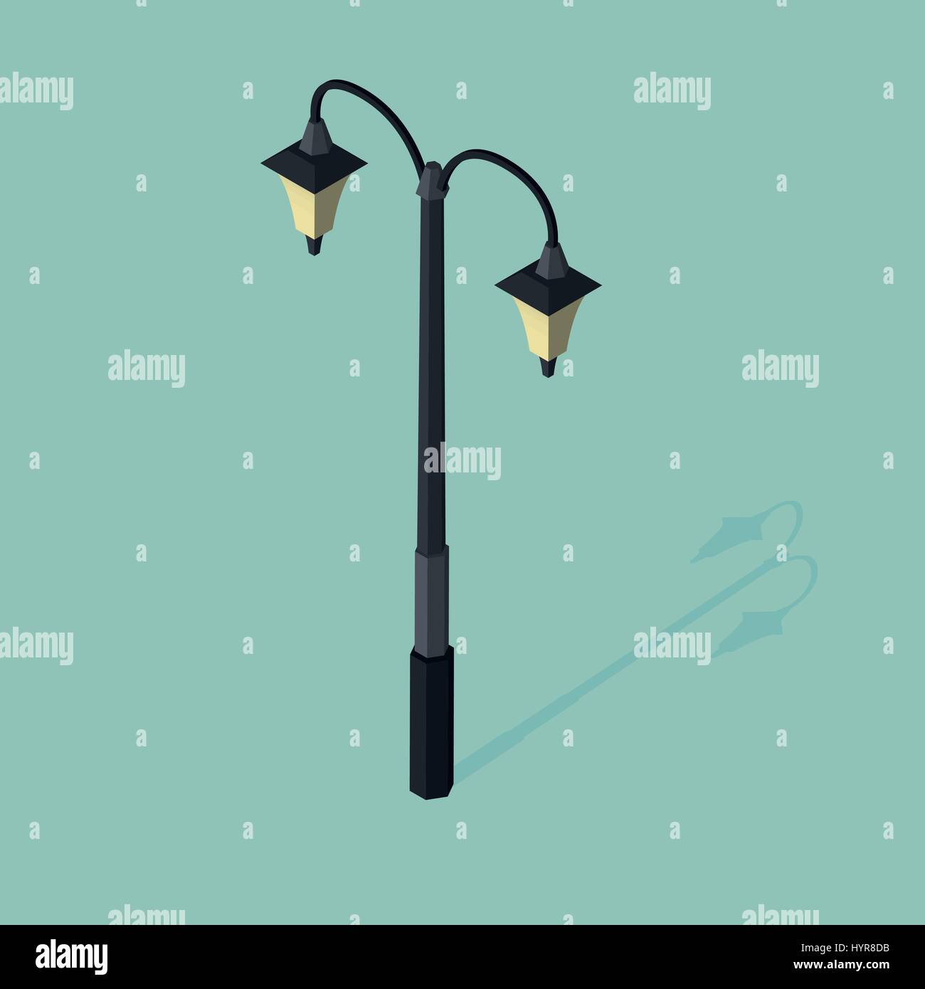 3d isometric vector illustration of street lamp Stock Vector Image ...
