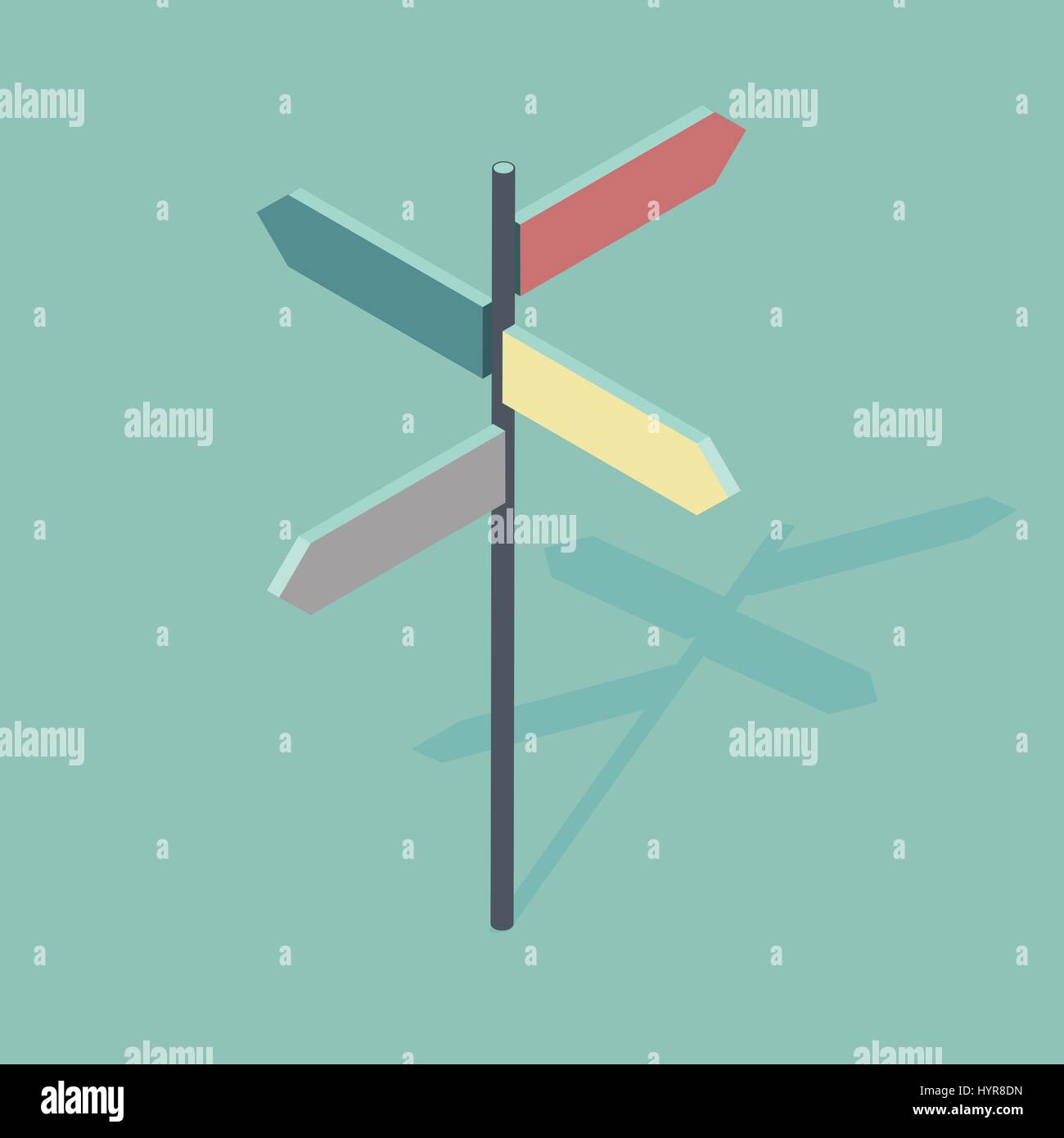 3d isometric vector illustration of direction sign Stock Vector Image ...