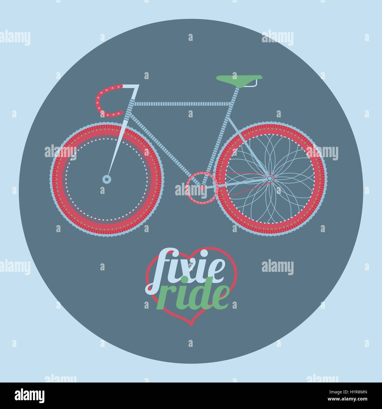 vector illustration fixed gear bicycle illustration (fixie Stock Vector ...