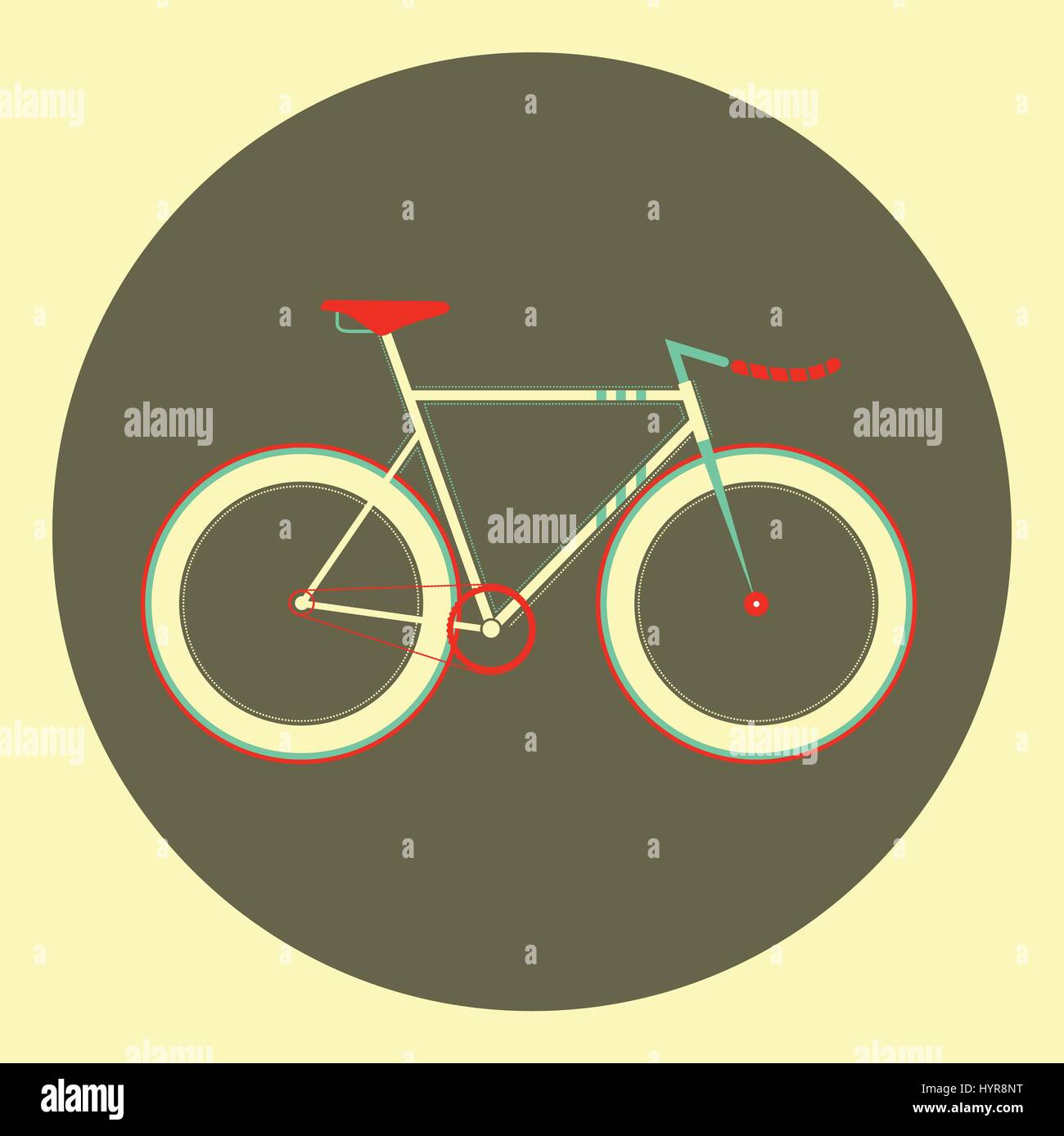 vector illustration fixed gear bicycle illustration (fixie Stock Vector ...