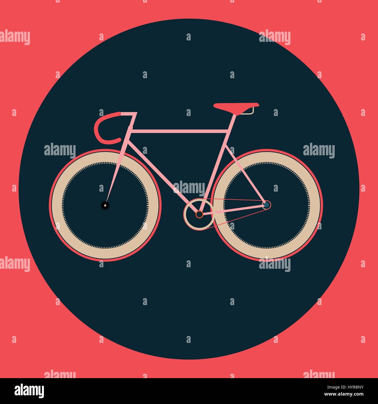 vector illustration fixed gear bicycle illustration (fixie Stock Vector ...