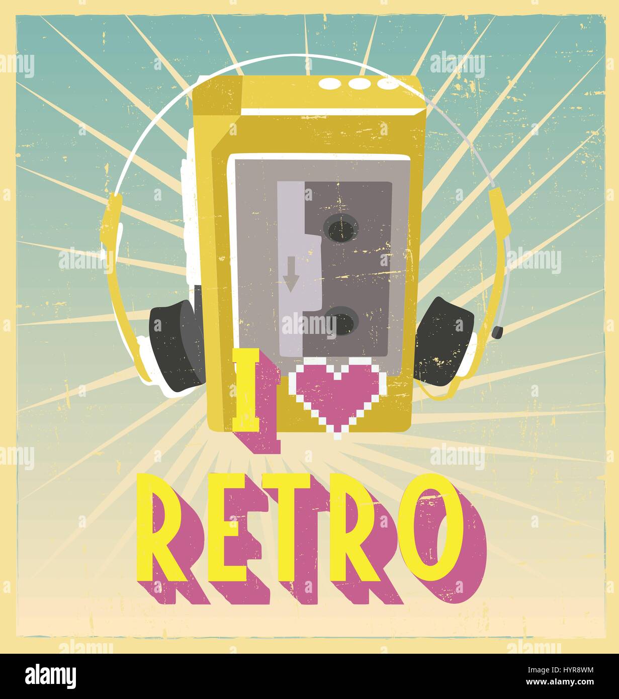 60s retro heart poster Stock Vector Images - Alamy