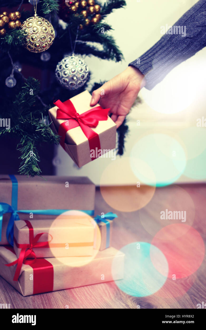 presents under the Christmas tree Stock Photo - Alamy