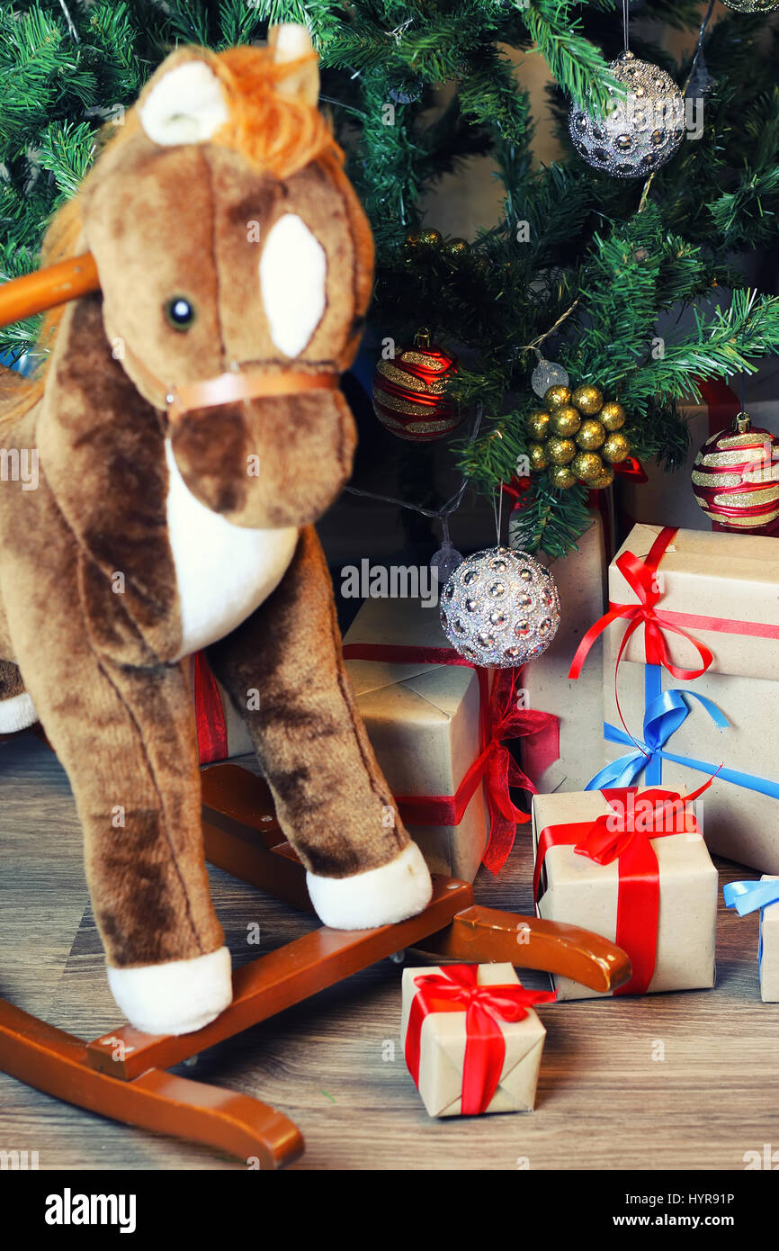 gift stack under tree Stock Photo - Alamy