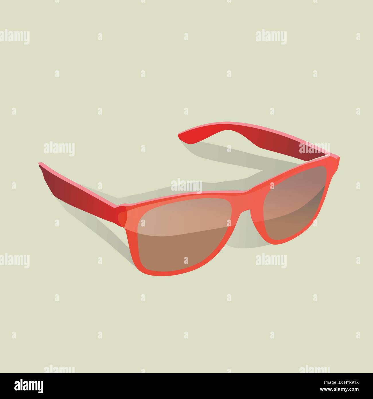 vector illustration of retro red sunglasses Stock Vector Image & Art ...