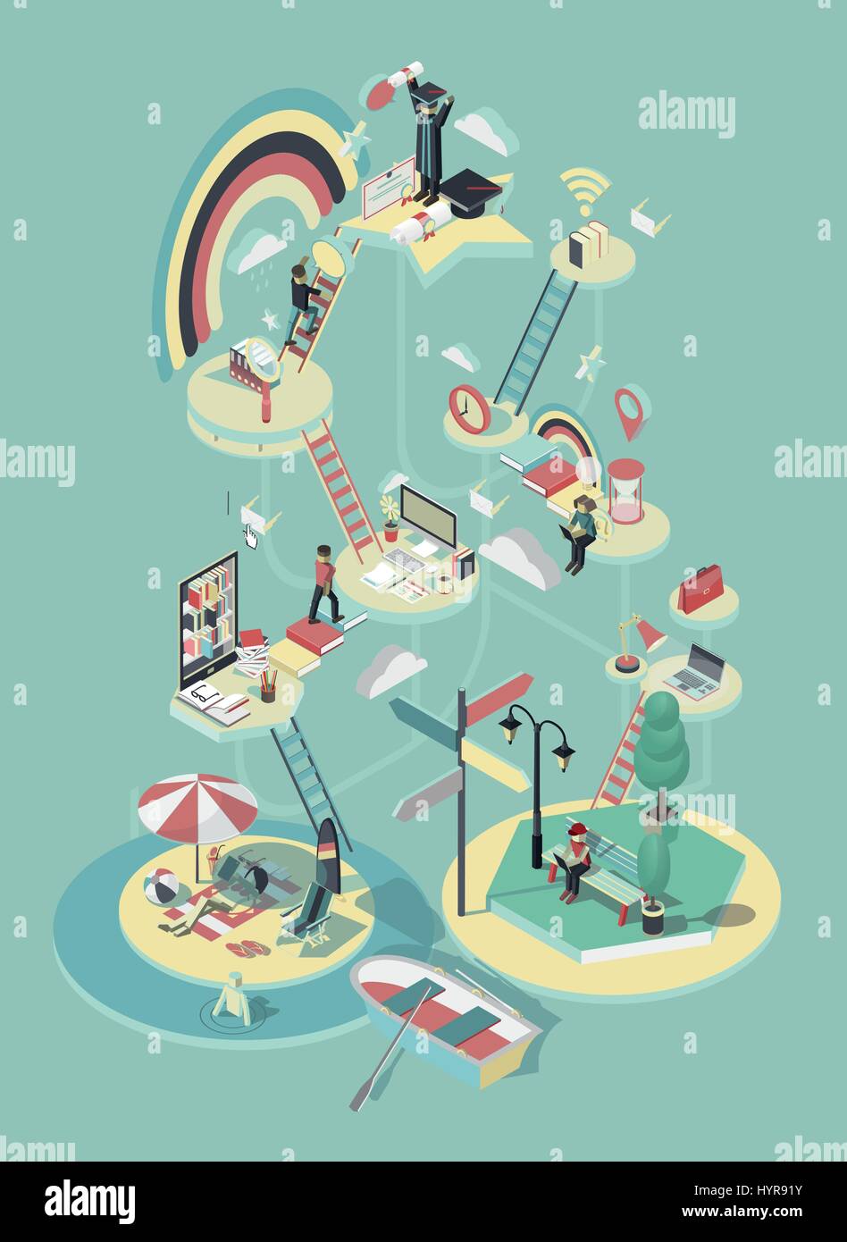 3d education concept poster Stock Vector Images - Alamy