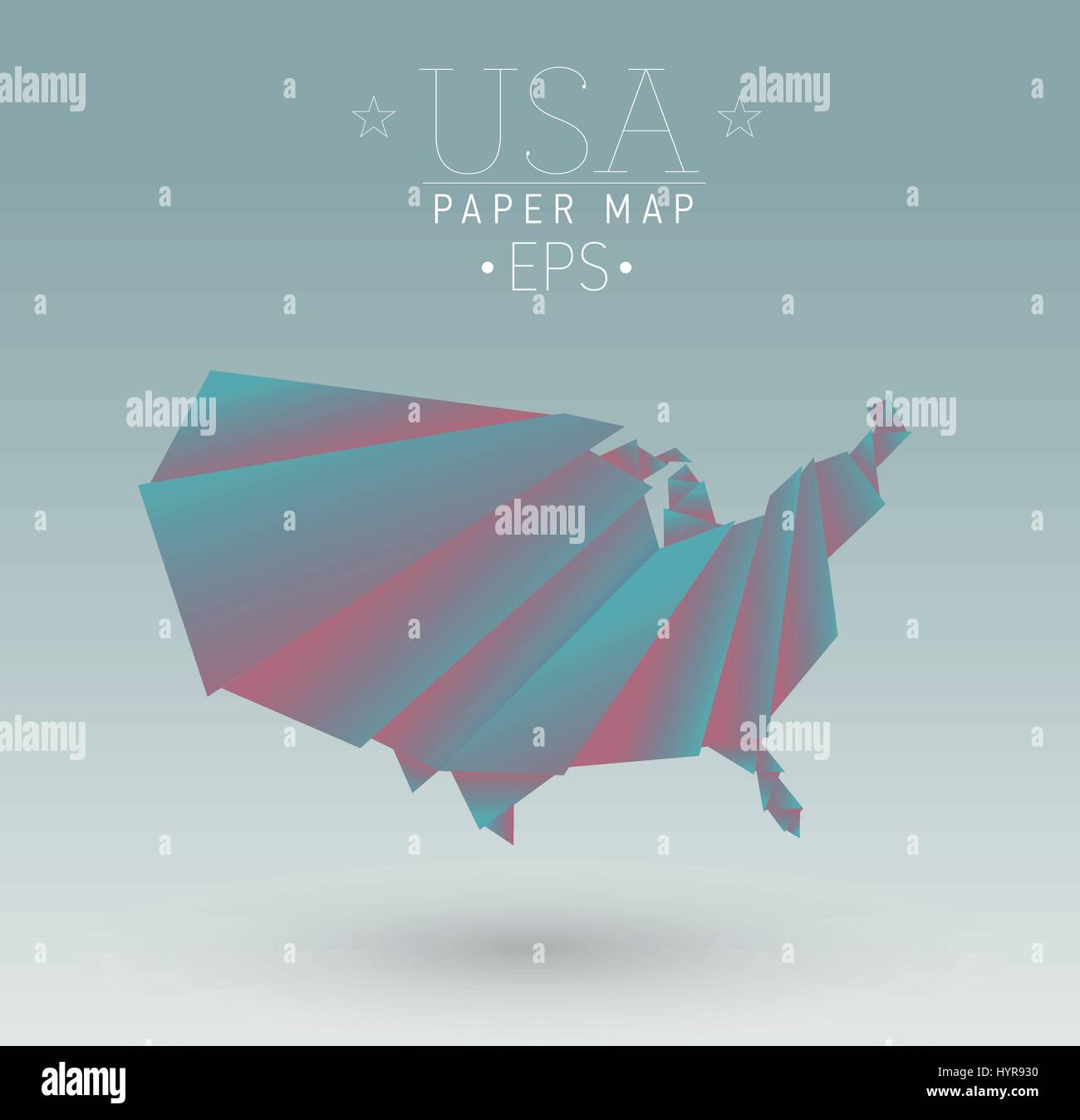 vector origami paper cut united states map Stock Vector Image & Art - Alamy