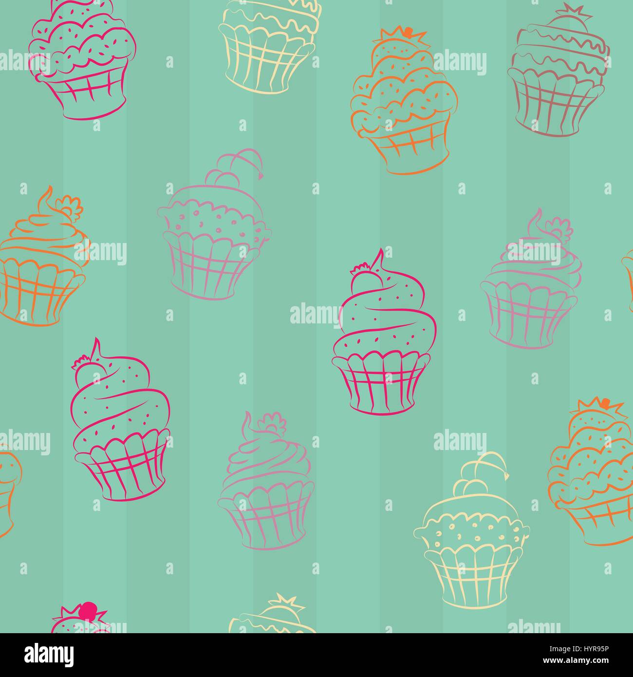 Cupcakes Sketch Stock Vector Images - Alamy